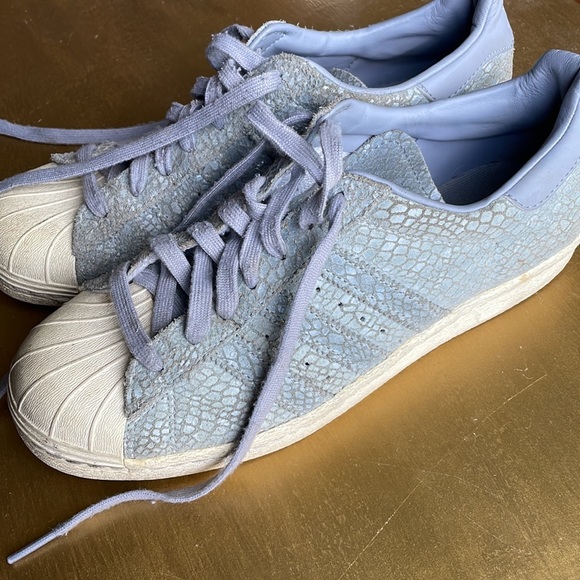 adidas | Shoes | Adidas Sneakers Light Blue Snake Skin Size 95 Womens ...